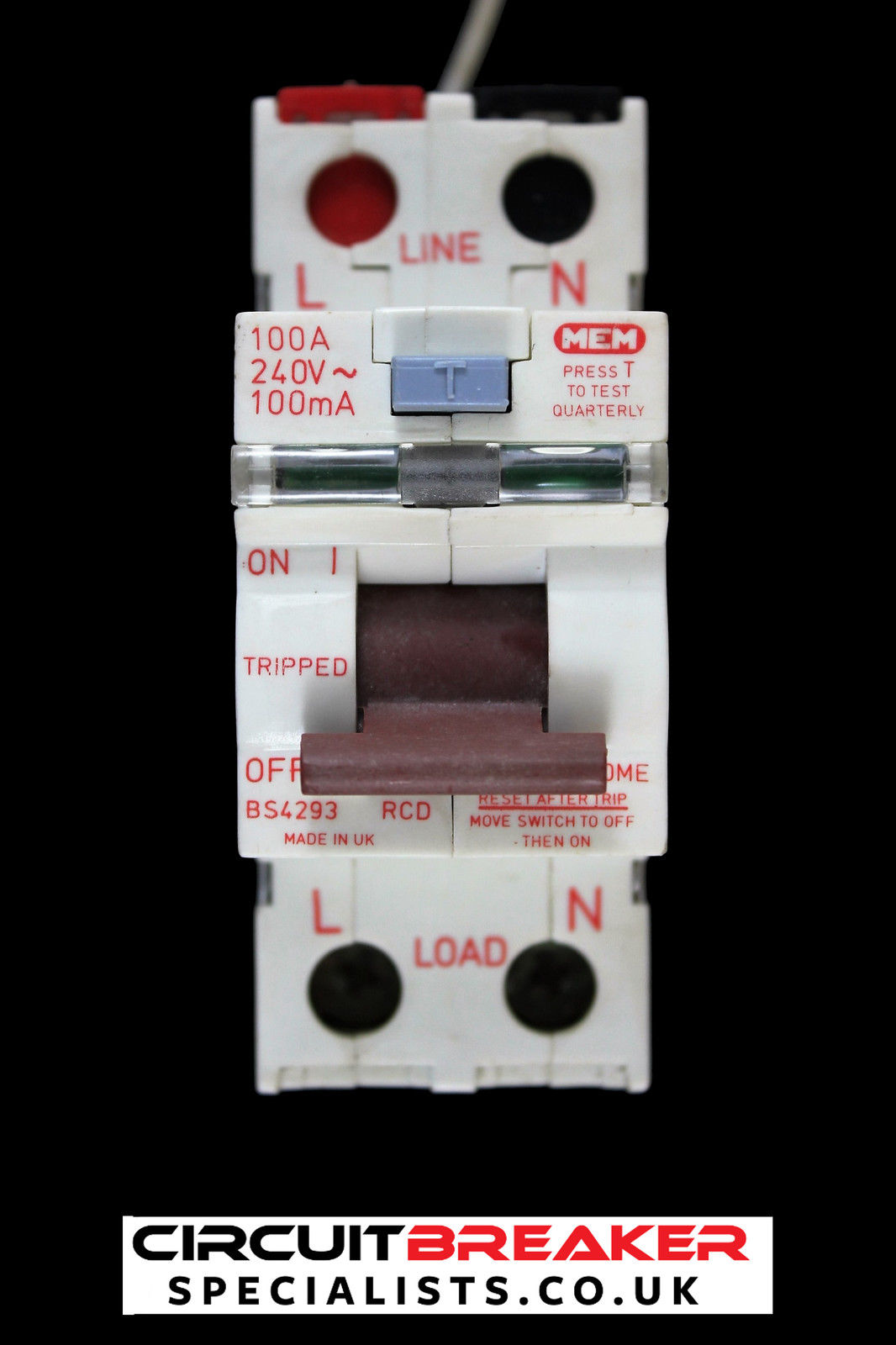 MEM 100 AMP 100mA DOUBLE POLE RCD TYPE A A100ME Used | Circuit Breaker ...