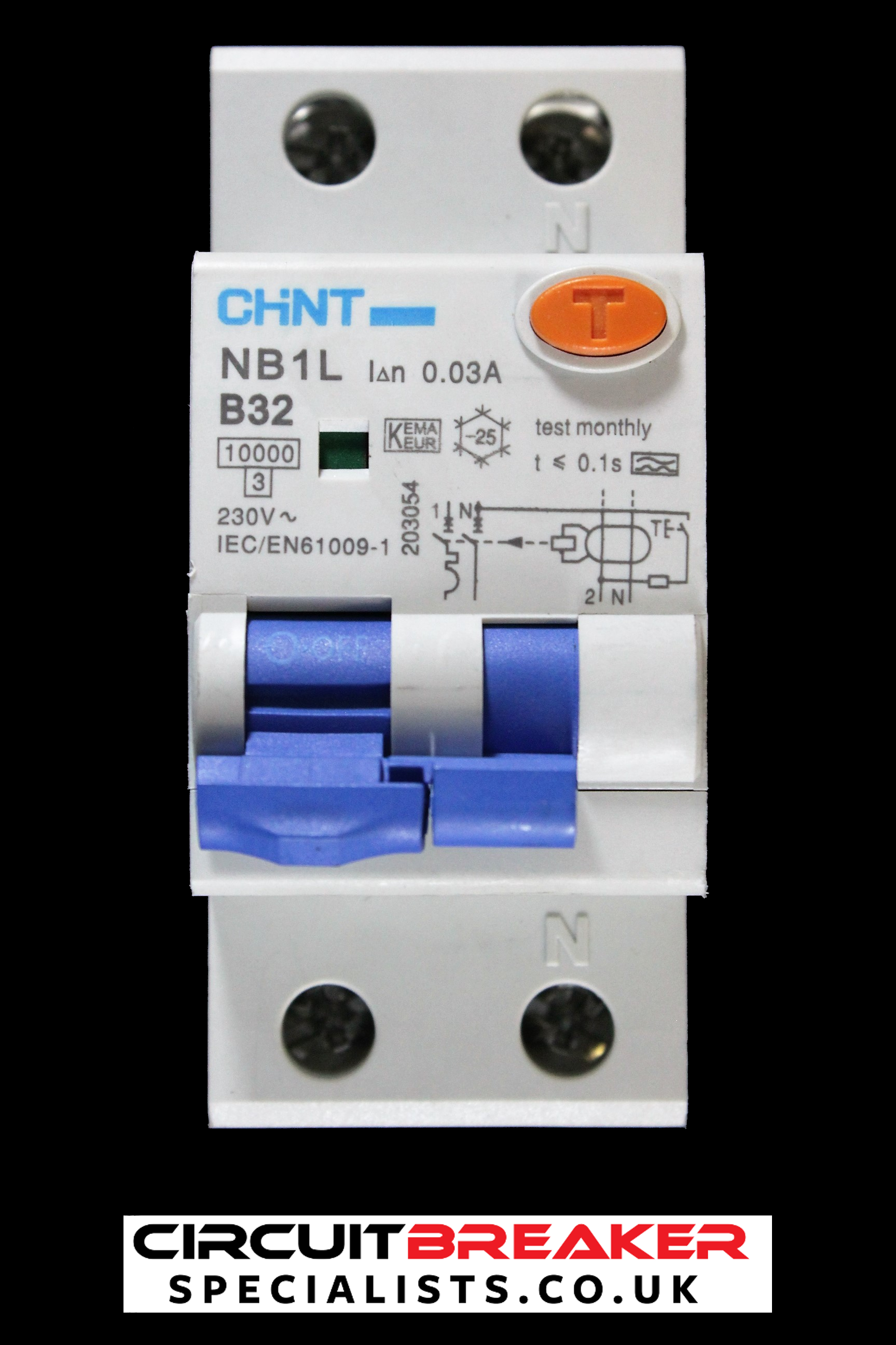 CHINT 32 AMP CURVE B 10kA 30mA DOUBLE POLE RCBO RCD MCB NB1L 203054 New ...