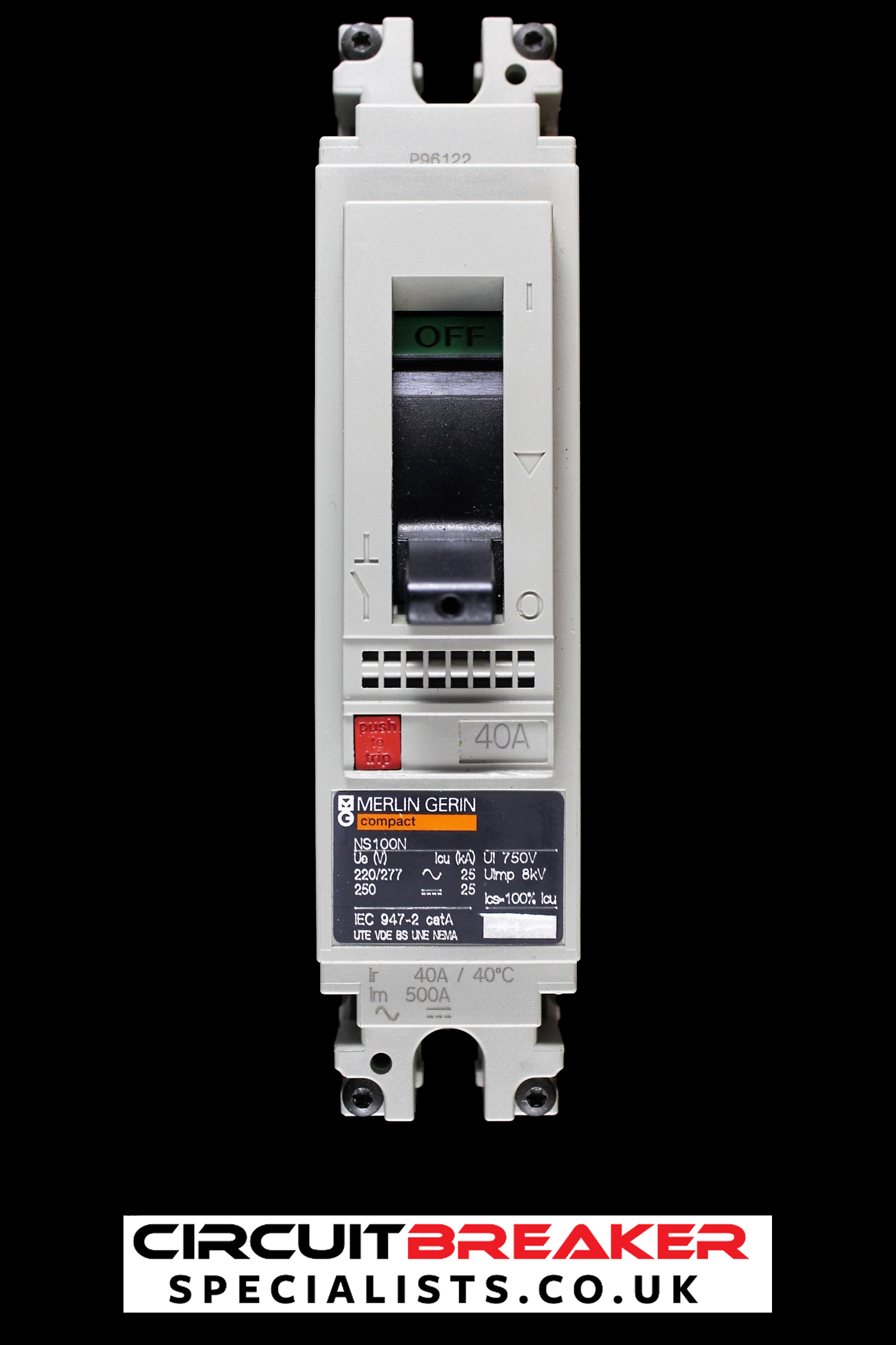 MERLIN GERIN 40 AMP 25kA MCCB NS100N Used | Circuit Breaker Specialists