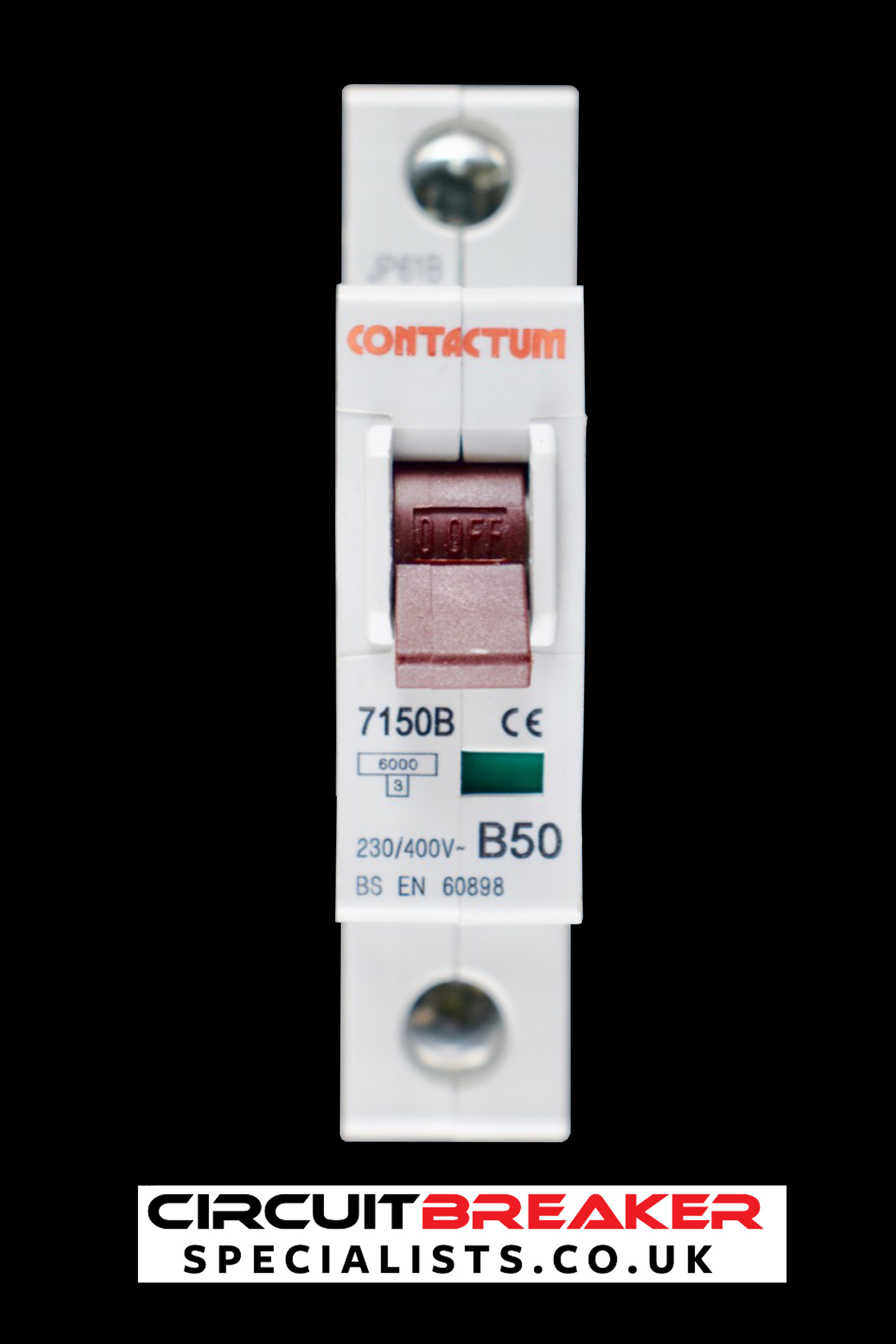 CONTACTUM 50 AMP CURVE B 6kA MCB CIRCUIT BREAKER 7150B RED Used | Circuit Breaker Specialists