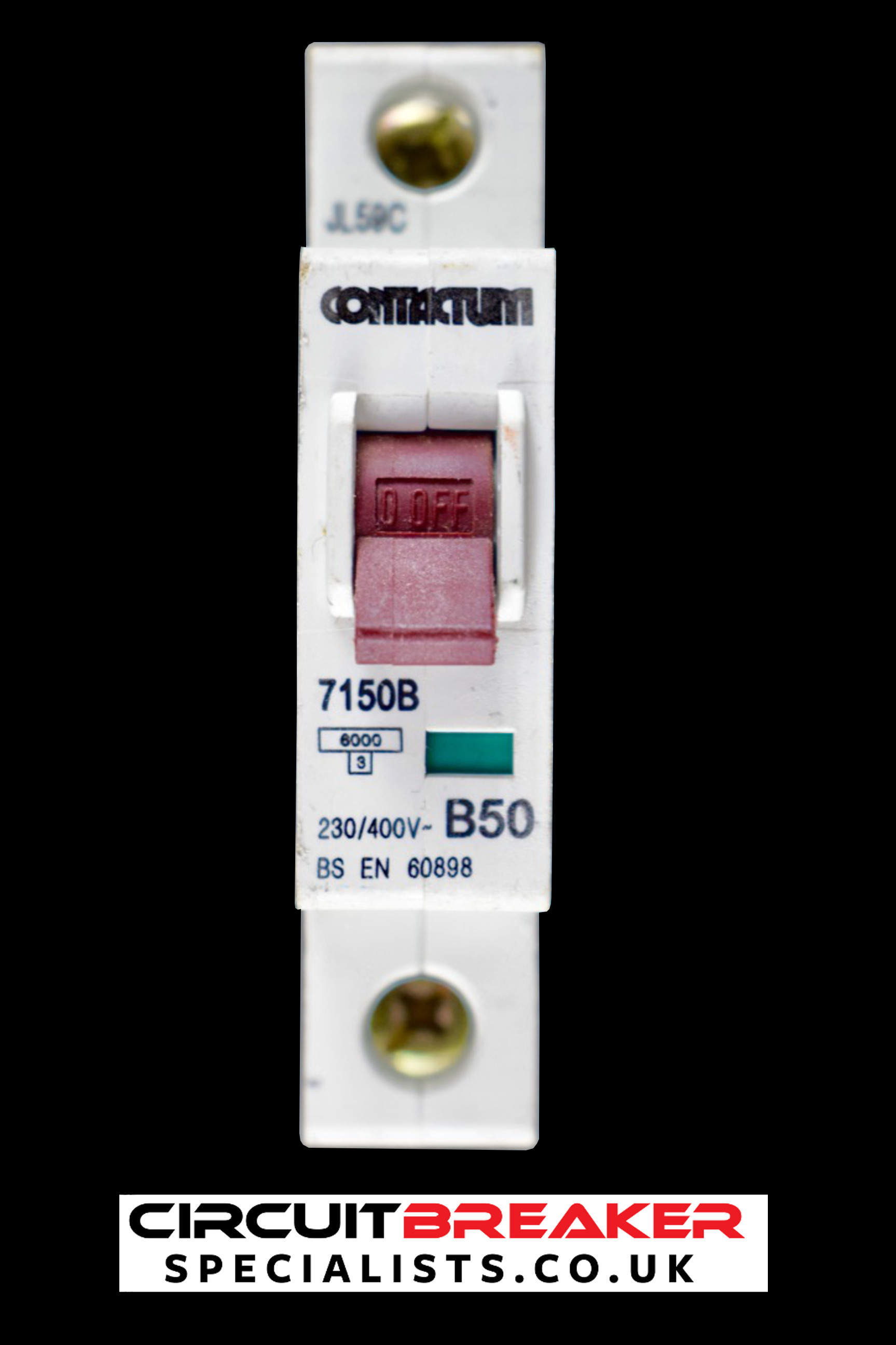 CONTACTUM 50 AMP CURVE B 6kA MCB CIRCUIT BREAKER 7150B BLACK New | Circuit Breaker Specialists