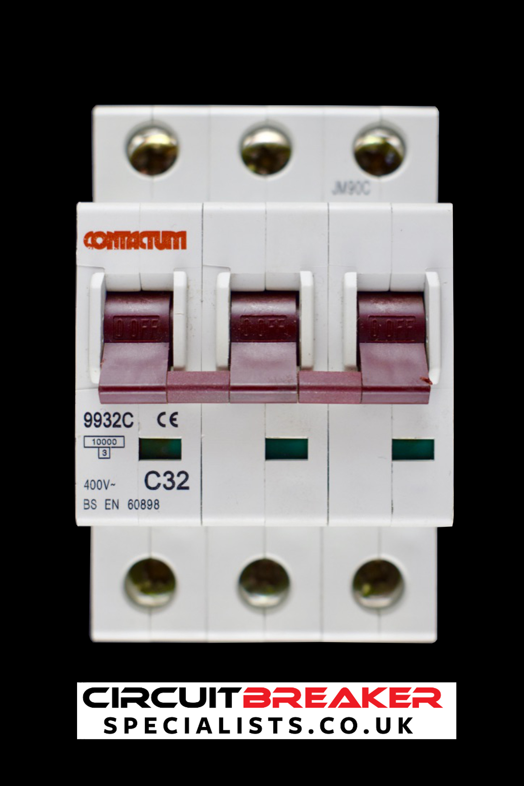 CONTACTUM C 32 AMP TRIPLE POLE MCB CIRCUIT BREAKER 9932C RED Used | Circuit Breaker Specialists