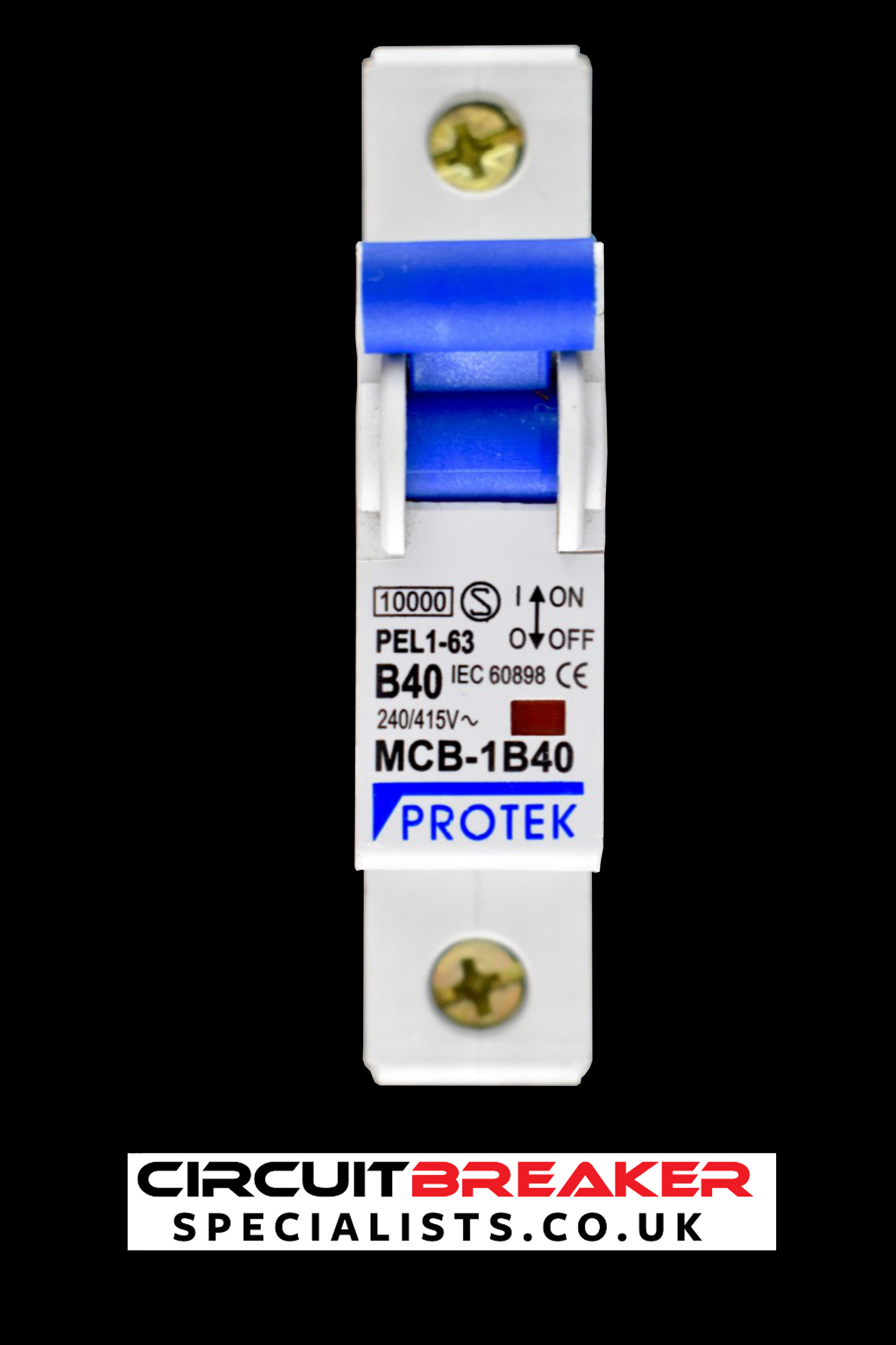 PROTEK 40 AMP CURVE B 10kA MCB CIRCUIT BREAKER PEL1-63 MCB-1B40 Used | Circuit Breaker Specialists