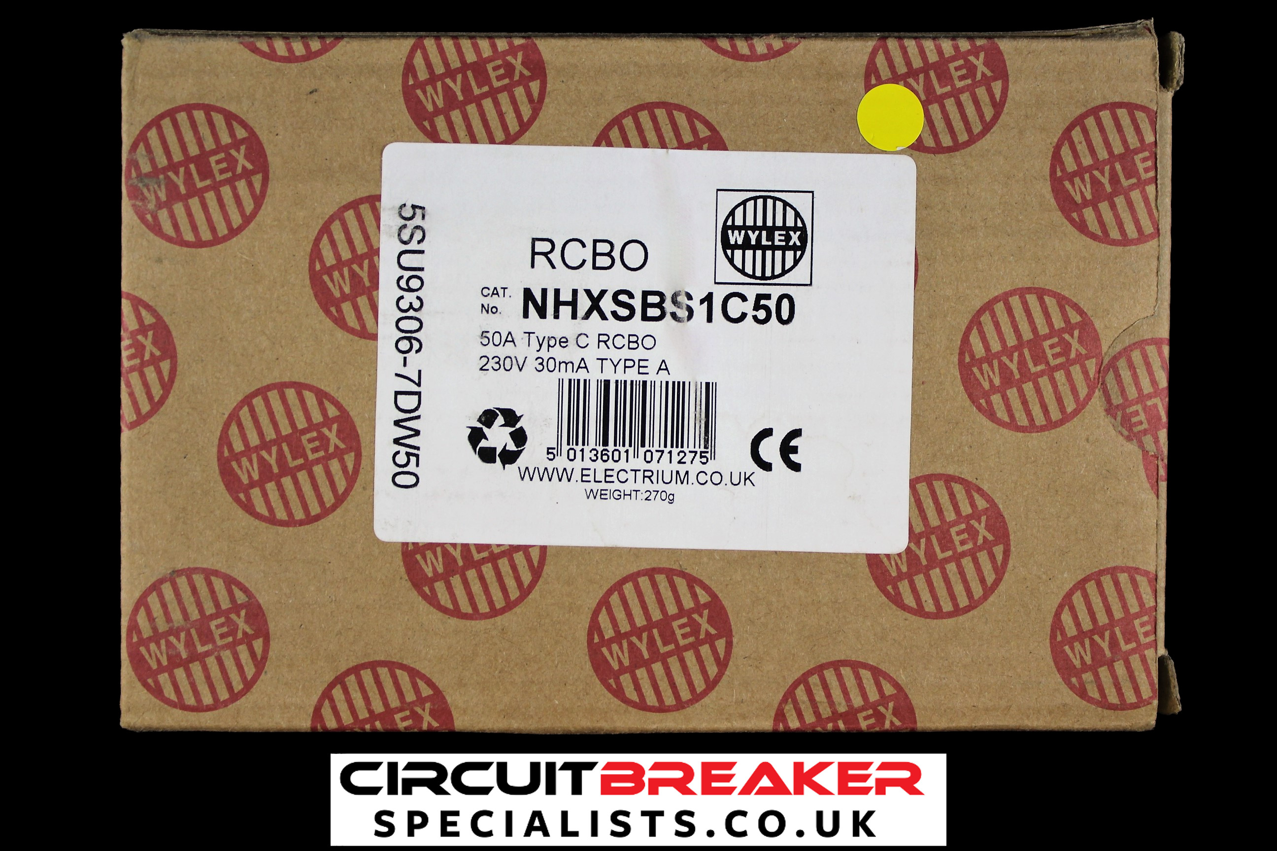 WYLEX 50 AMP CURVE C 6kA 30mA RCBO RCD MCB NHXSBS1C50 New | Circuit ...