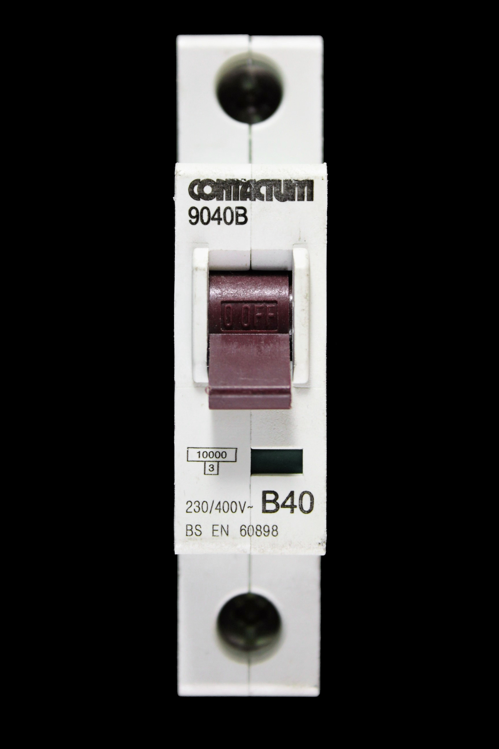 CONTACTUM 40 AMP CURVE B 10kA MCB CIRCUIT BREAKER 9040B BLACK Used ...