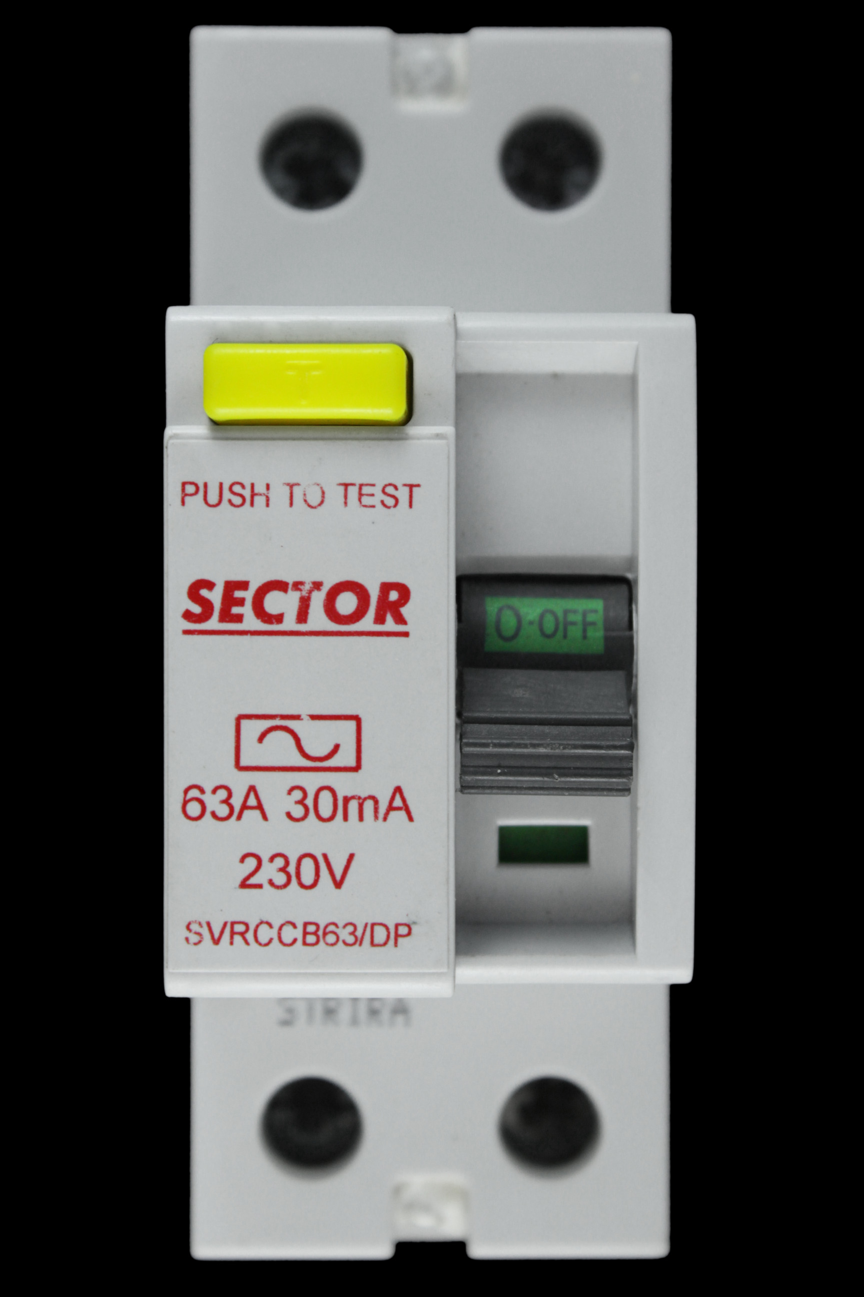 SECTOR 63 AMP 30mA DOUBLE POLE RCCB RCD TYPE AC SVRCCB63/DP Used ...