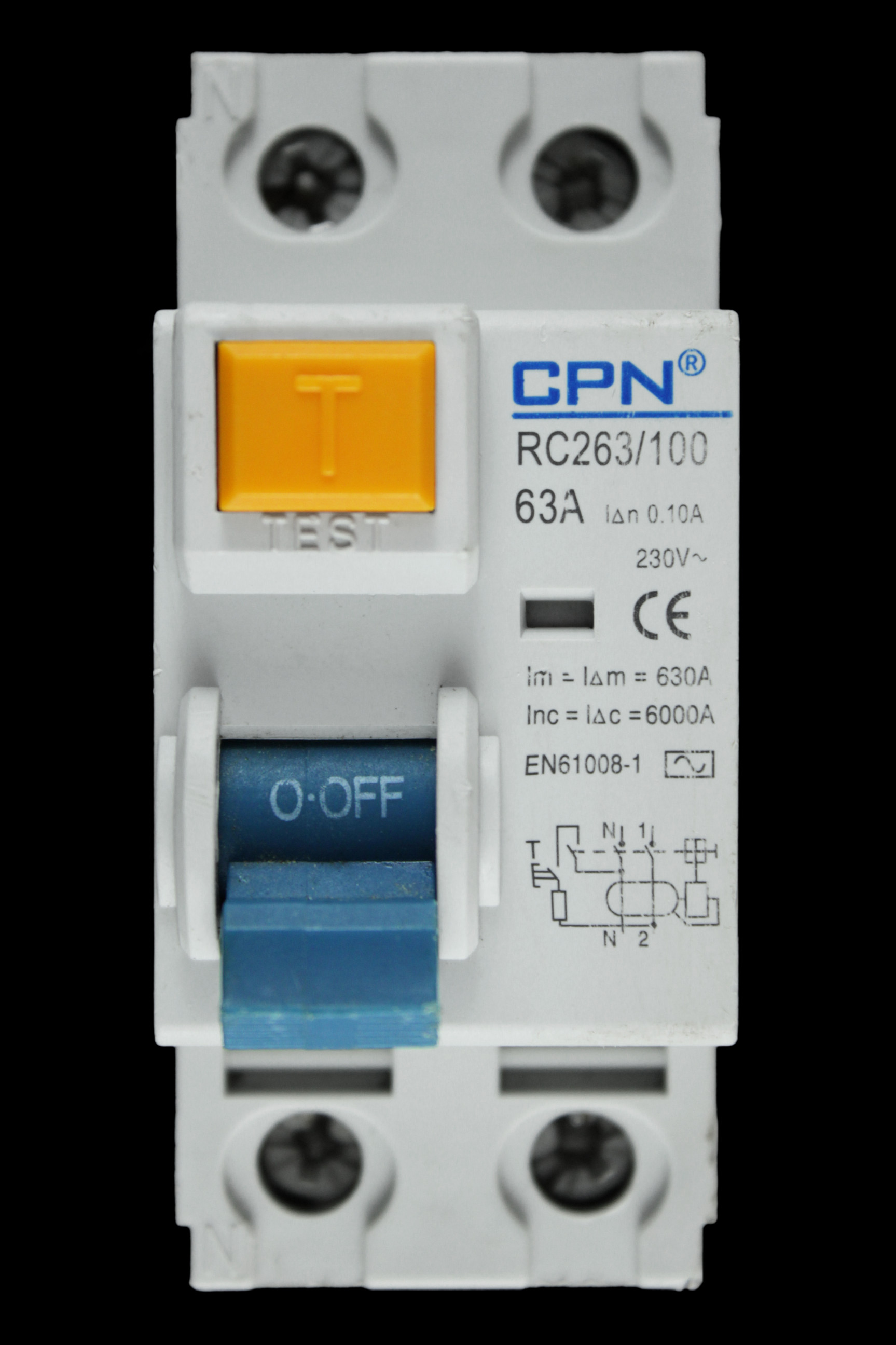 CPN 63 AMP 100mA DOUBLE POLE RCD RC263/100 Used | Circuit Breaker ...