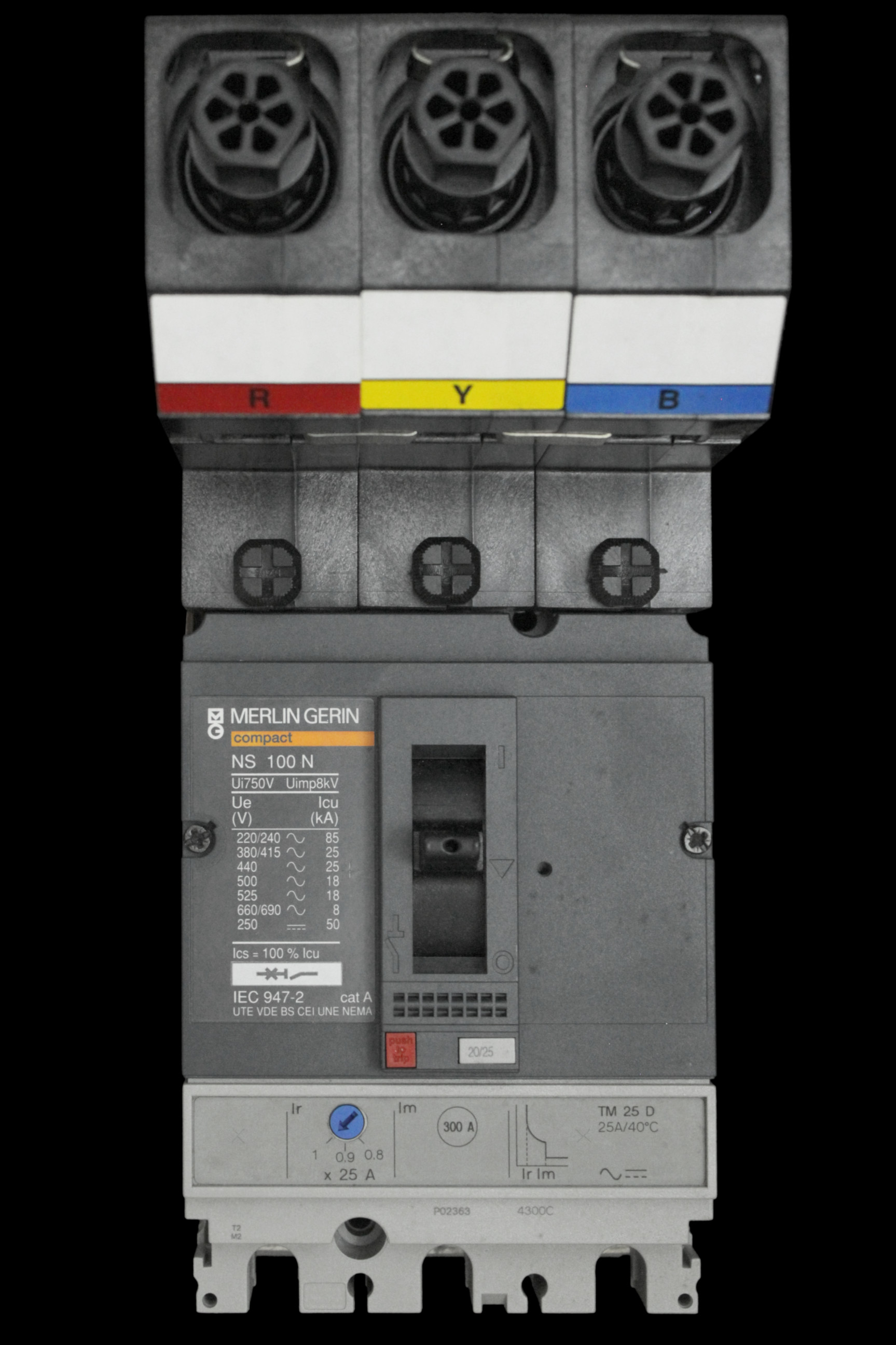 MERLIN GERIN 25 AMP 25kA TRIPLE POLE MCCB MGP0253 NS100N New | Circuit ...