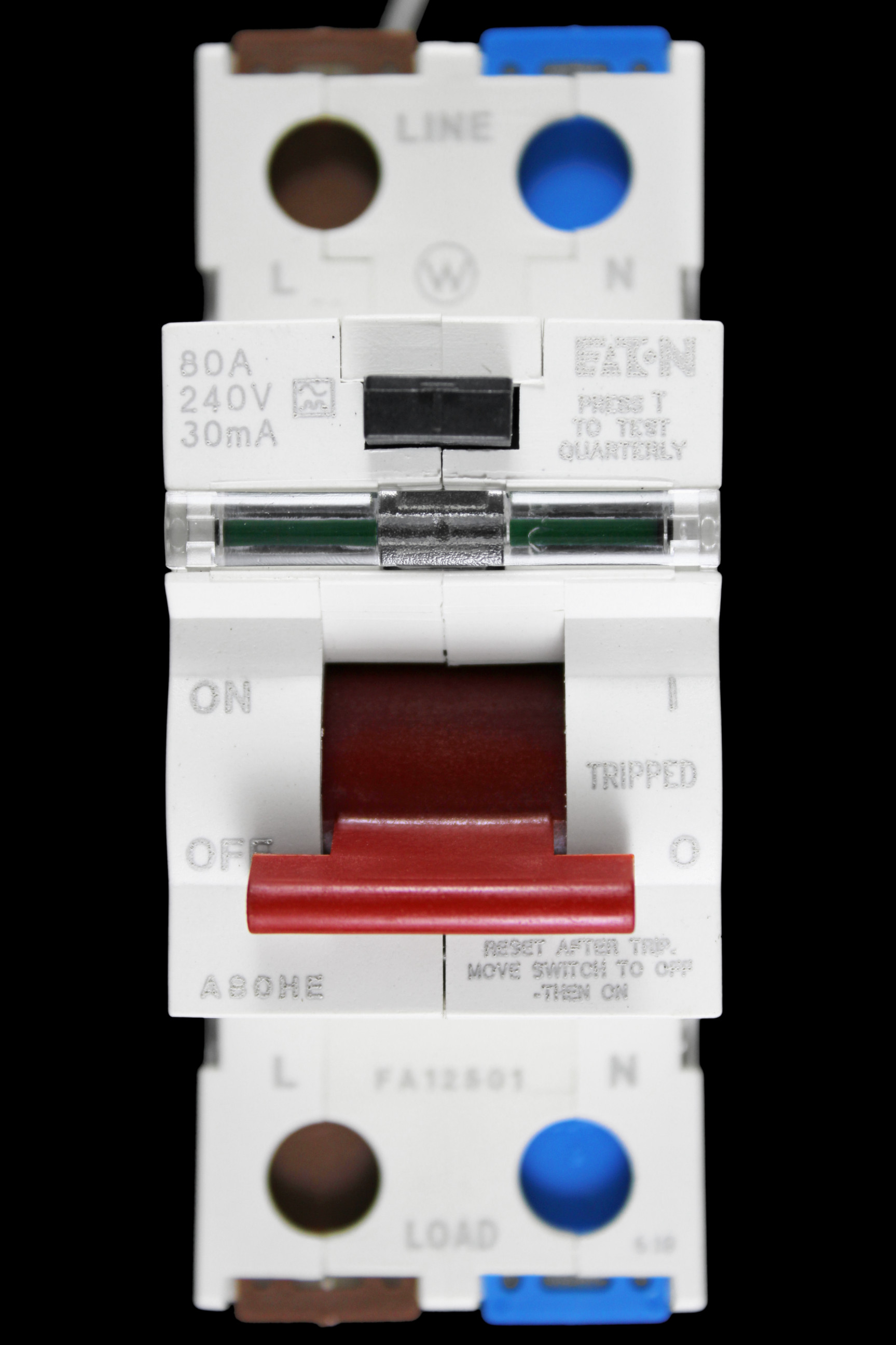 EATON 80 AMP 30mA DOUBLE POLE RCCB RCD TYPE A A80HE New | Circuit ...