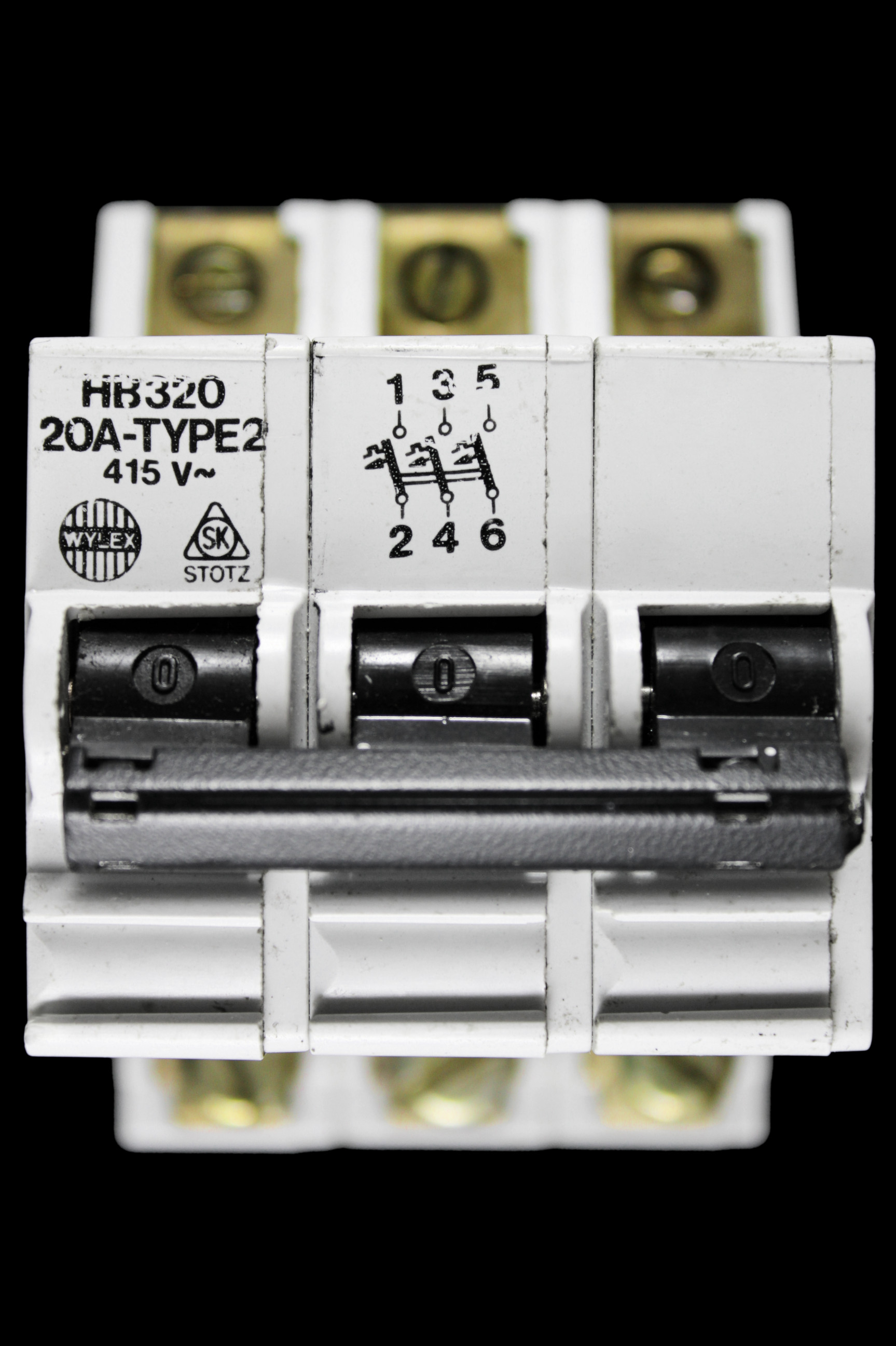 WYLEX 20 AMP TYPE 2 M9 TRIPLE POLE MCB CIRCUIT BREAKER HB320 Used | Circuit Breaker Specialists