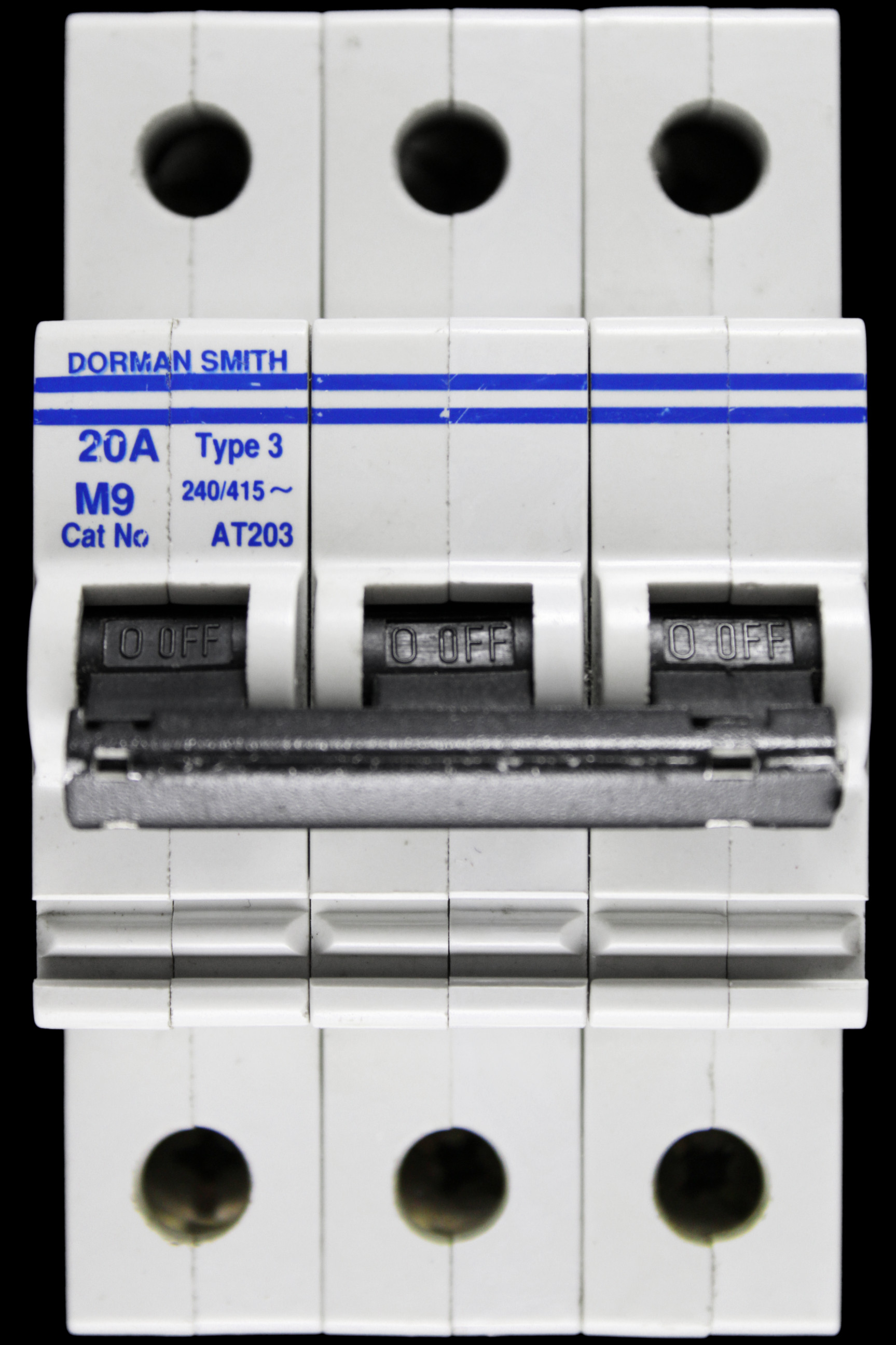 DORMAN SMITH 20 AMP TYPE 3 M9 TRIPLE POLE MCB CIRCUIT BREAKER AT203 Used | Circuit Breaker ...
