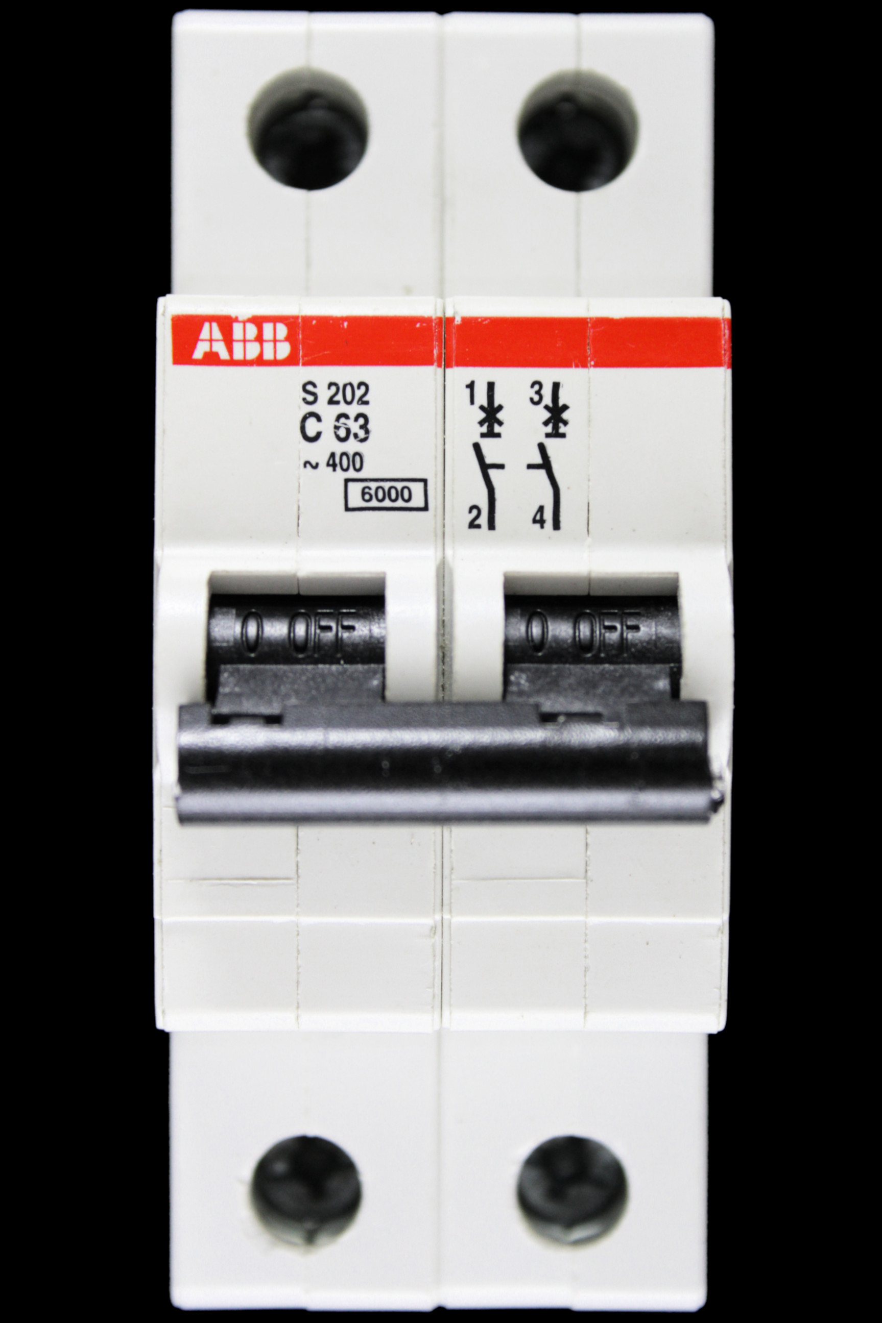 ABB 63 AMP CURVE C 6kA DOUBLE POLE MCB CIRCUIT BREAKER 2CDS252001R0634 S202 Used | Circuit ...