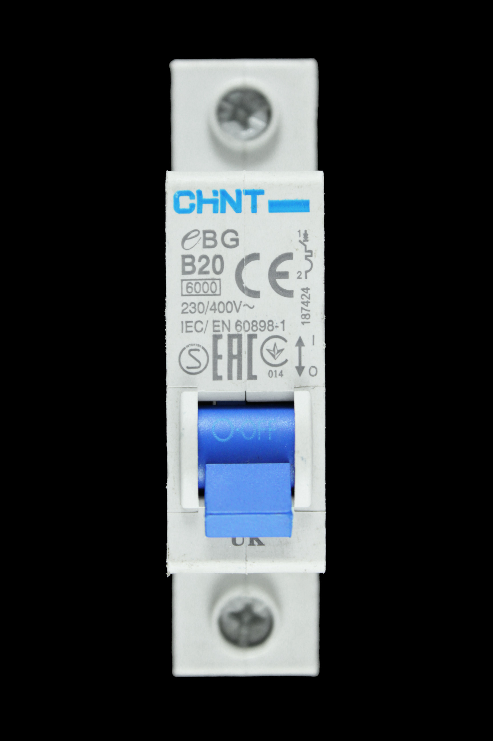 CHINT 20 AMP CURVE B 6kA MCB CIRCUIT BREAKER EBG 187424 New | Circuit Breaker Specialists