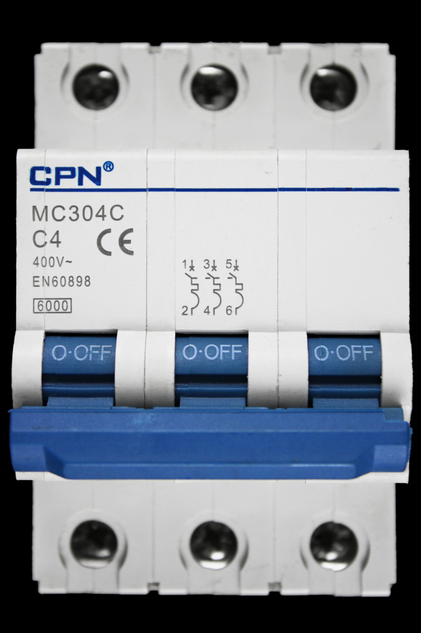 CPN 4 AMP CURVE C 6kA TRIPLE POLE MCB CIRCUIT BREAKER MC304C Used | Circuit Breaker Specialists