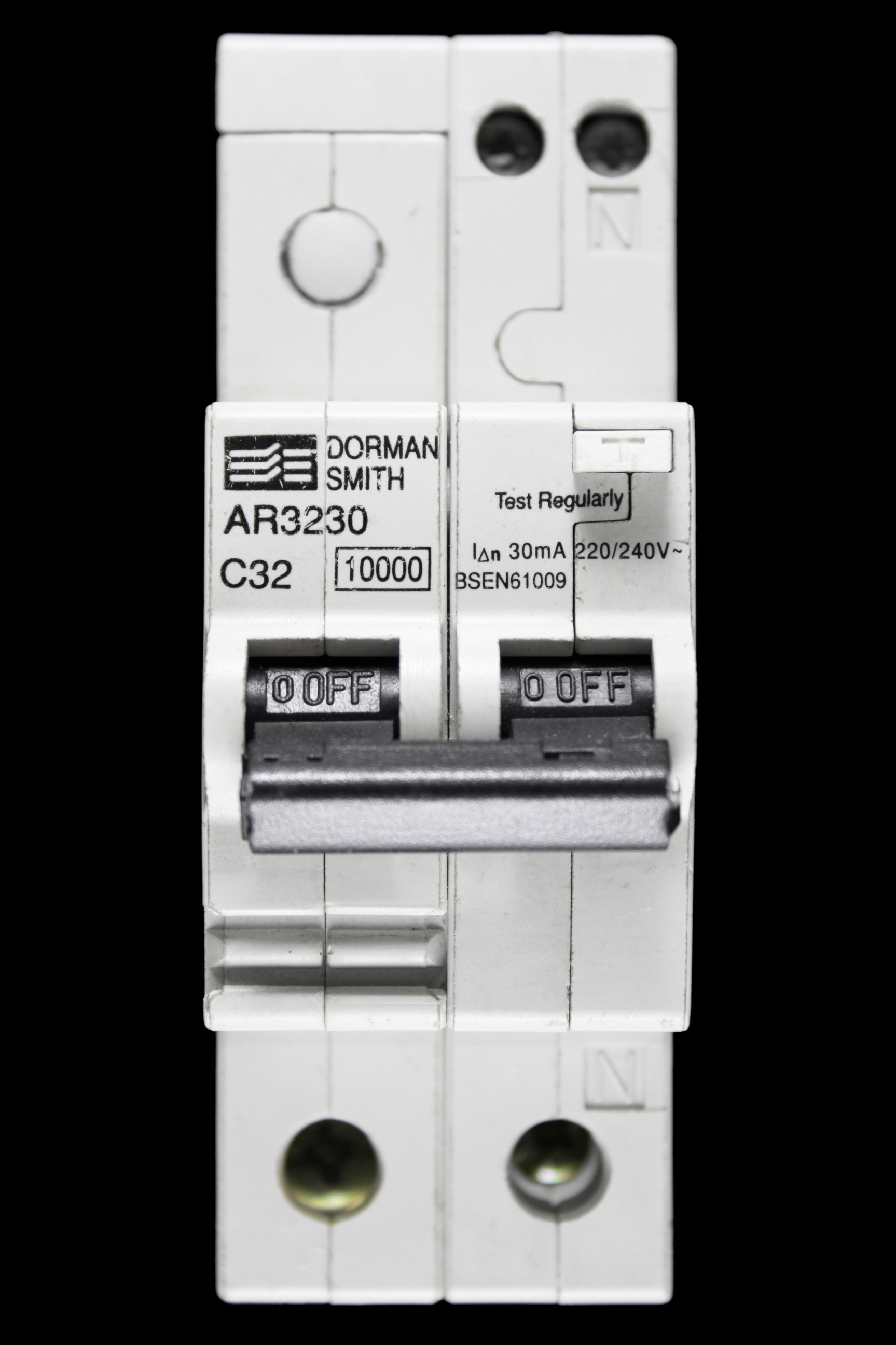 DORMAN SMITH 32 AMP CURVE C 10kA 30mA DOUBLE POLE RCBO AR3230 Used ...