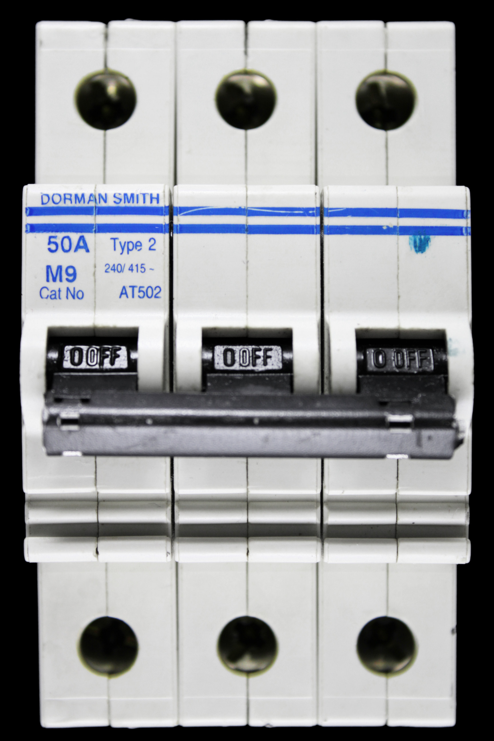 DORMAN SMITH 50 AMP TYPE 2 M9 TRIPLE POLE MCB CIRCUIT BREAKER AT502 Used | Circuit Breaker ...