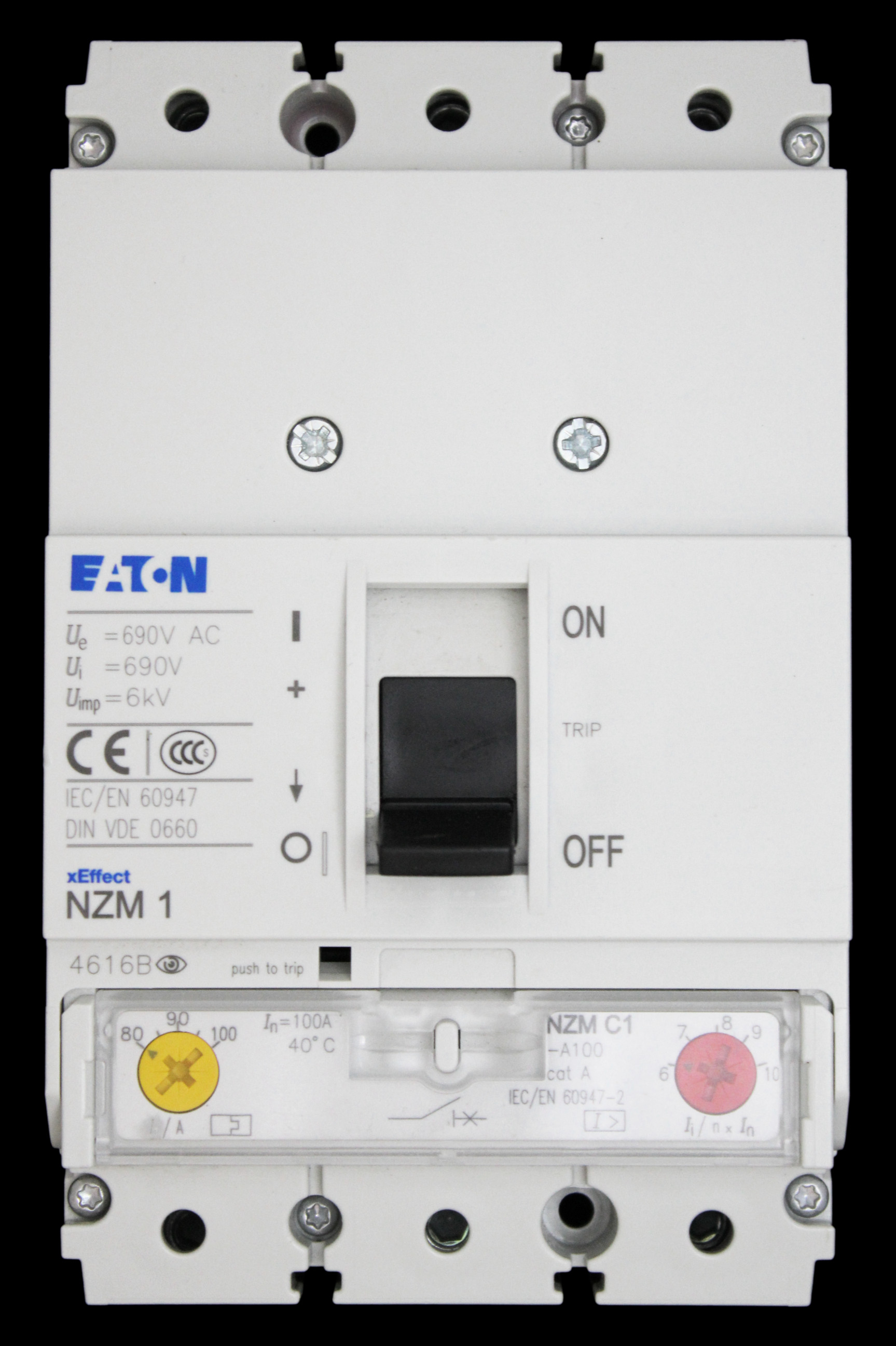EATON 100 AMP 36kA TRIPLE POLE MCCB NZM1 NZMC1-A100 Used | Circuit Breaker Specialists
