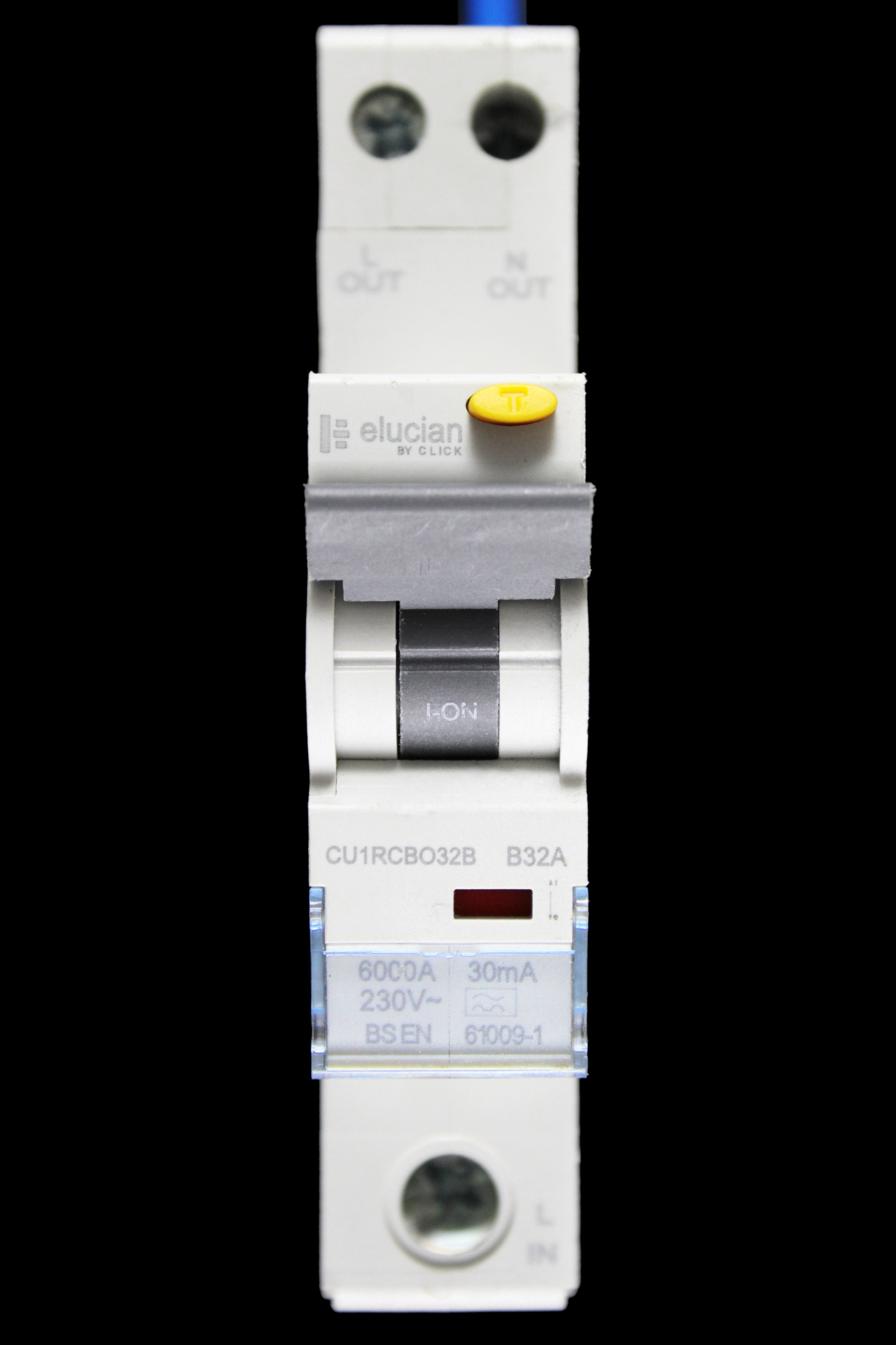ELUCIAN 32 AMP CURVE B 6kA 30mA RCBO TYPE A CU1RCBO32B Used | Circuit ...