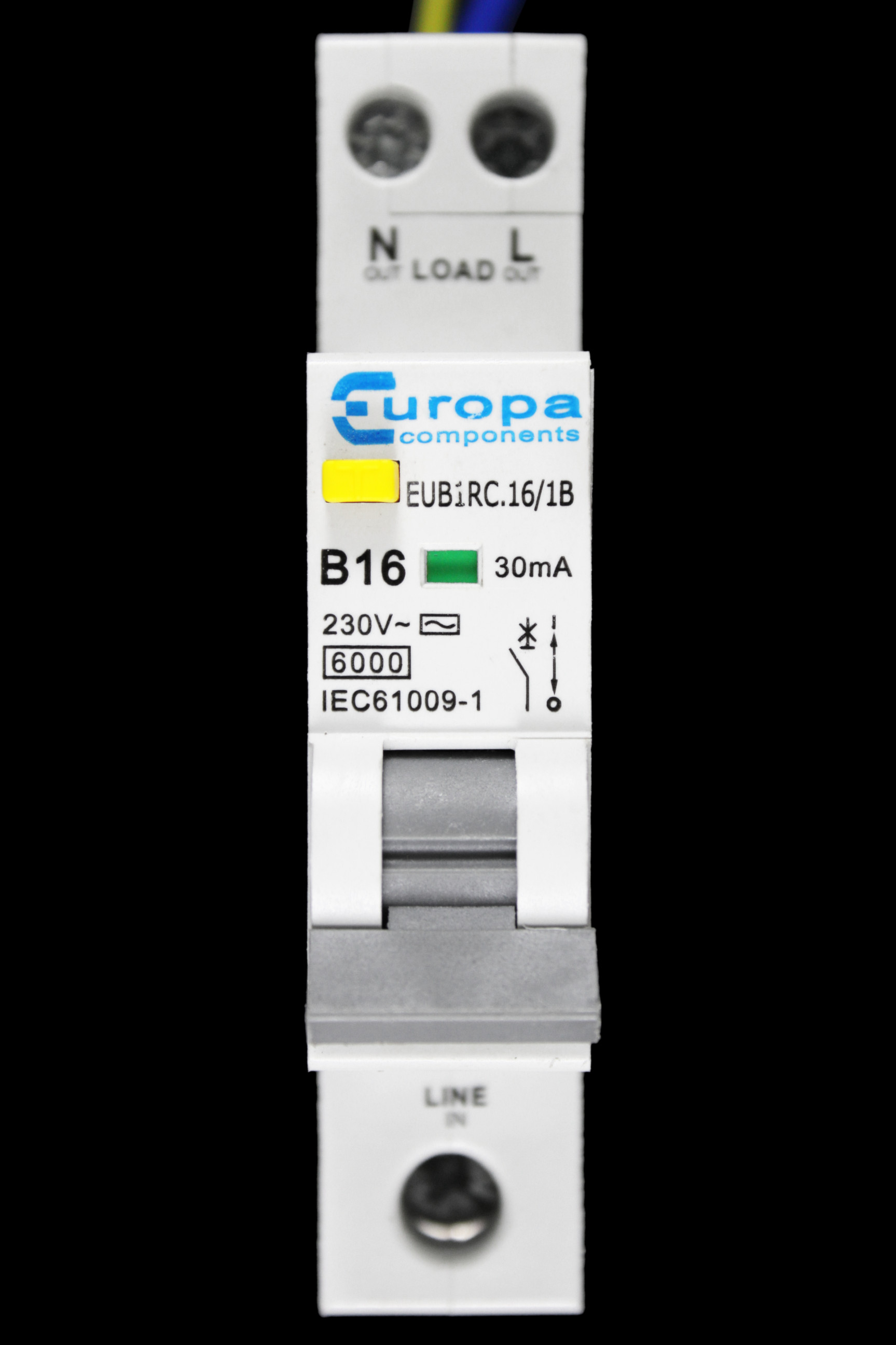 EUROPA 16 AMP CURVE B 6kA 30mA RCBO TYPE AC EUB1RC.16/1B Used | Circuit ...