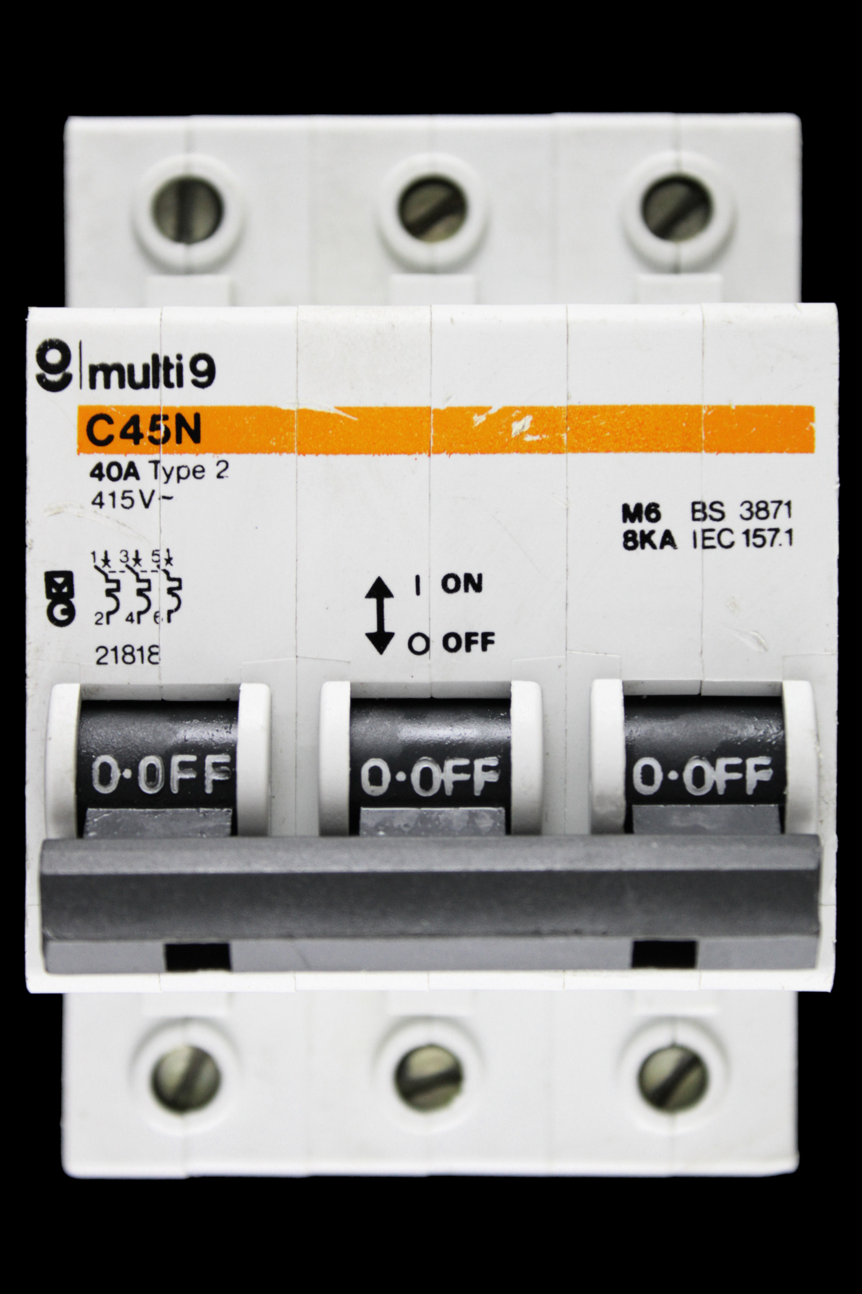 MERLIN GERIN 40 AMP TYPE 2 M6 TRIPLE POLE MCB CIRCUIT BREAKER C45N 21818 Used | Circuit Breaker ...