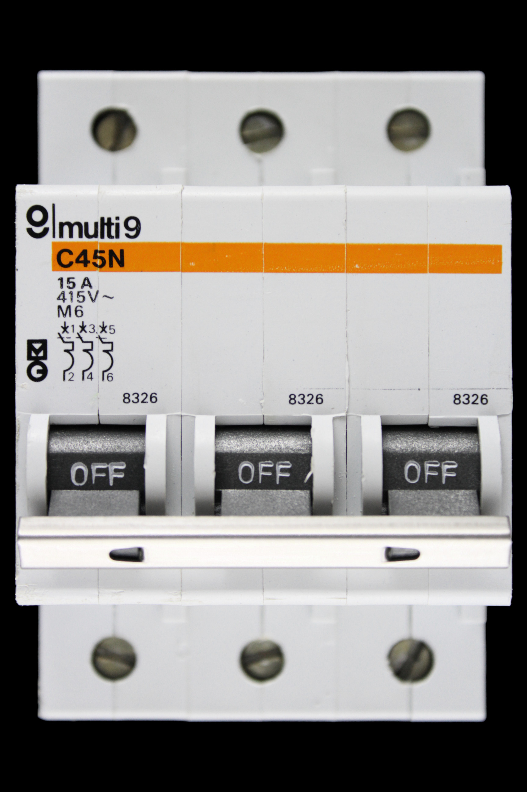 MERLIN GERIN 15 AMP TYPE 2 M6 TRIPLE POLE MCB CIRCUIT BREAKER C45N 8326 Used | Circuit Breaker ...