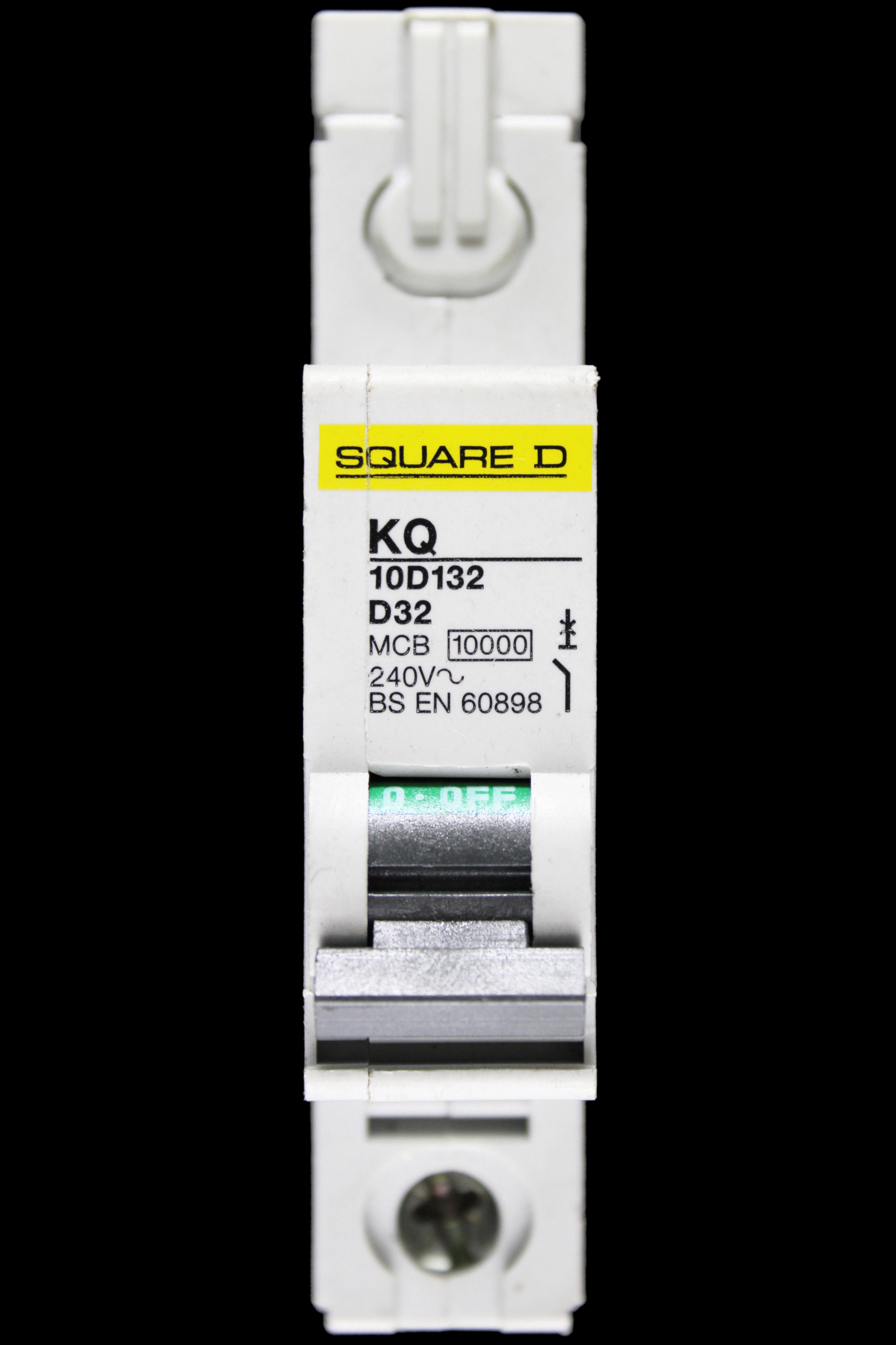 SQUARE D 32 AMP CURVE D 10kA MCB CIRCUIT BREAKER KQ 10D132 Used | Circuit Breaker Specialists