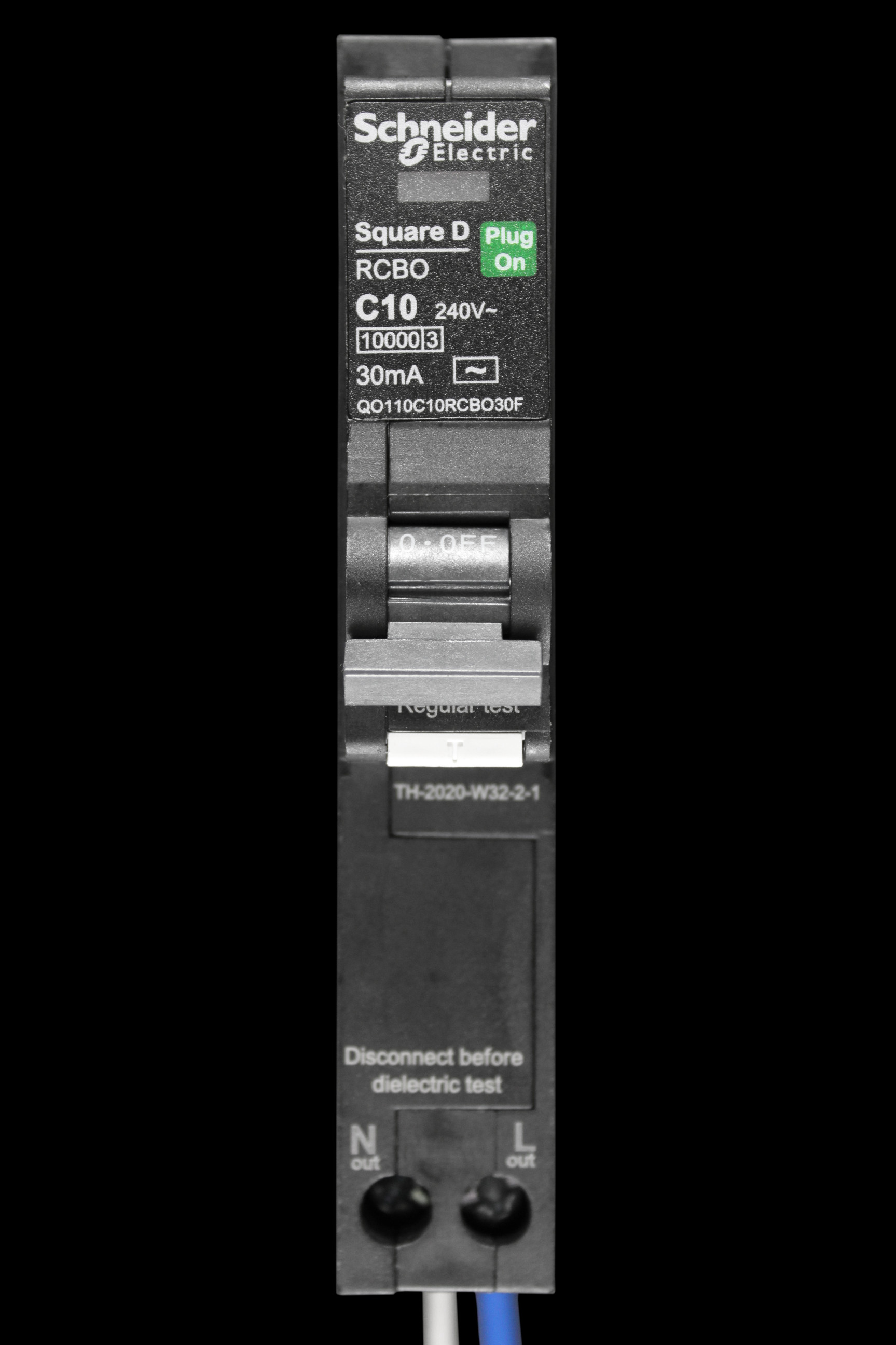 SCHNEIDER 10 AMP CURVE C 10kA 30mA RCBO TYPE AC QO110C10RCBO30F QOVS ...