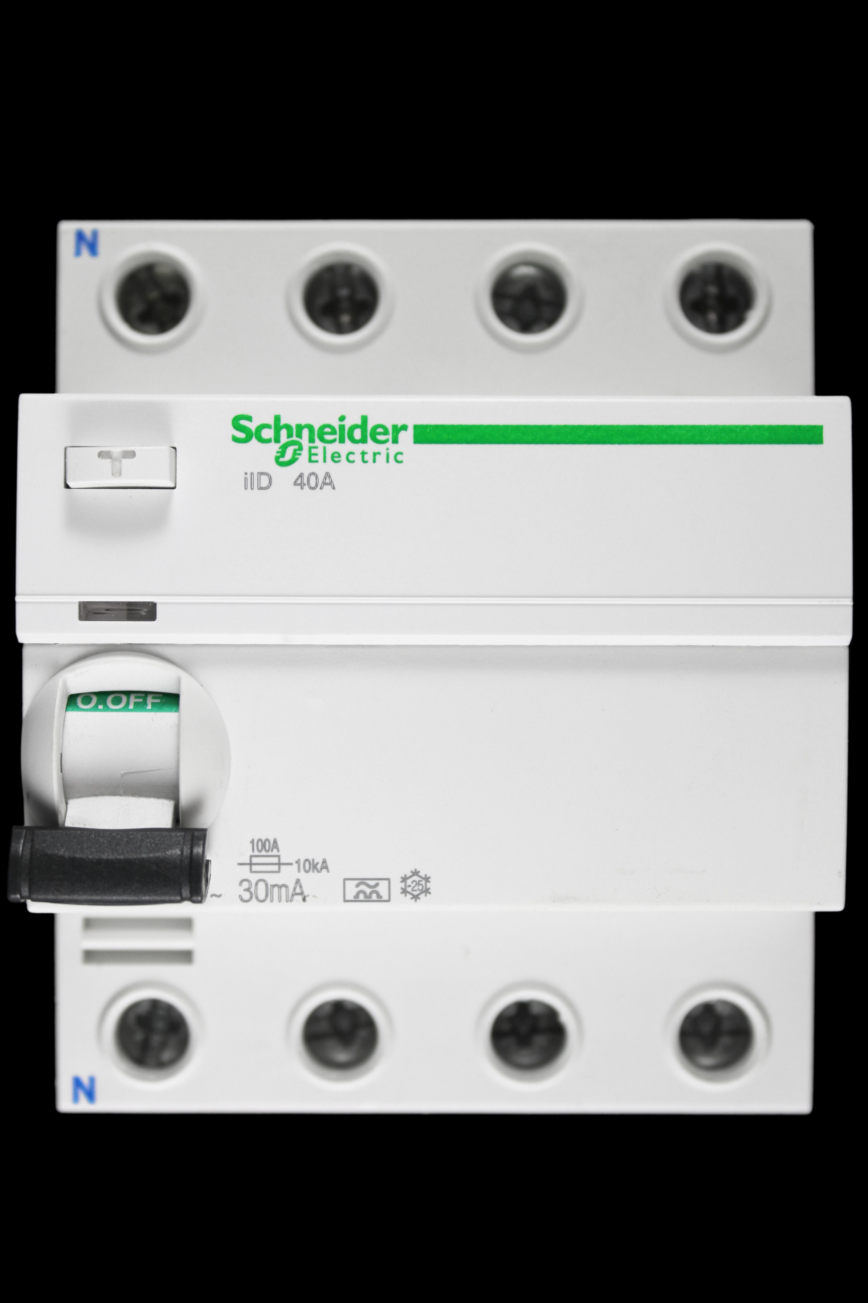 SCHNEIDER 40 AMP 30mA FOUR POLE RCCB RCD TYPE A ILD A9R21440 ACTI9 Used ...