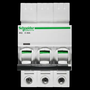 SCHNEIDER 20 AMP CURVE C 10kA TRIPLE POLE MCB CIRCUIT BREAKER IKQ A9F57320 Used | Circuit ...
