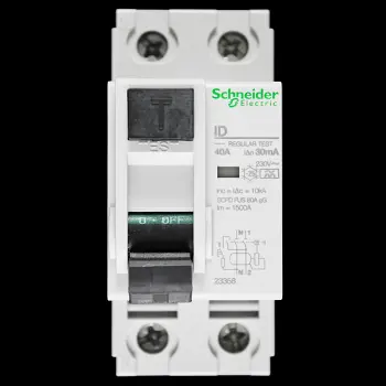 SCHNEIDER 40 AMP 30mA DOUBLE POLE RCCB RCD TYPE A 23358 ID New ...