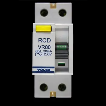 VOLEX 80 AMP 30mA DOUBLE POLE RCD TYPE AC VR80 Used | Circuit Breaker ...